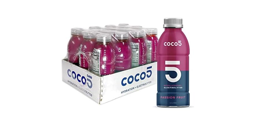 (12 Pack) Coco5 Clean Sports Hydration Passion Fruit Flavor