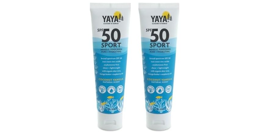 (2 Pack) YAYA ORGANICS Sport Mineral Sunscreen