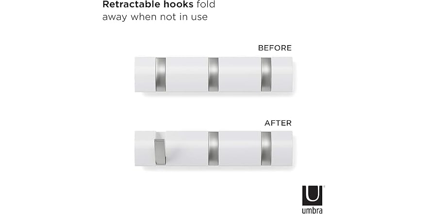 Umbra Flip Wall-Mounted Coat Rack Rail Hook