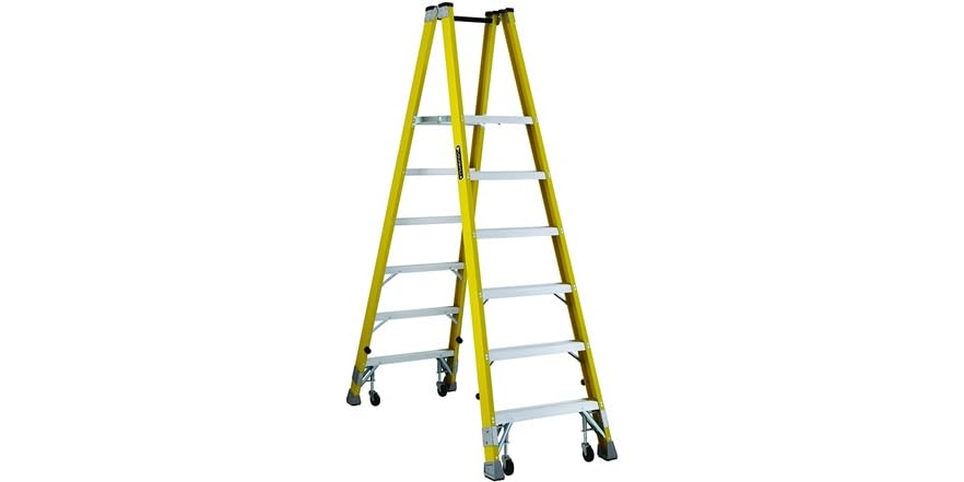 6' Twin Front Platform Ladder with Casters