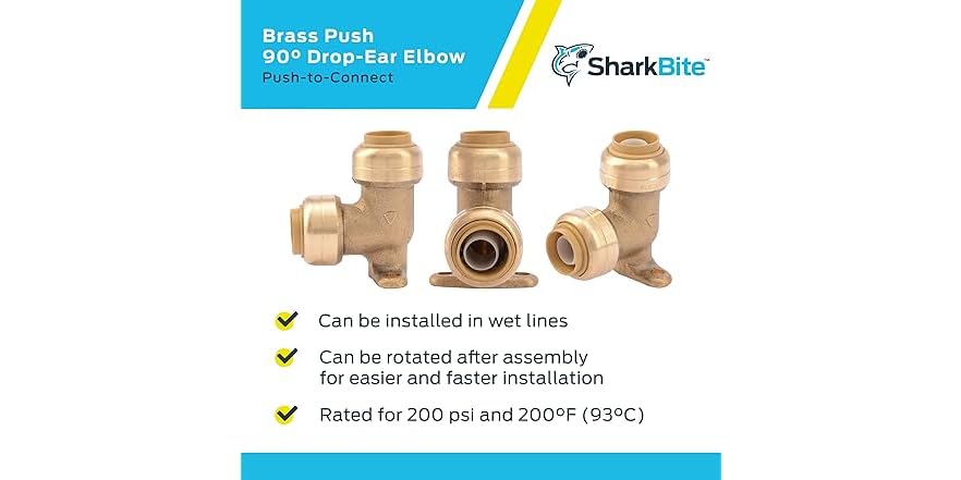 SharkBite 1/2 Inch 90 Degree Drop Ear El