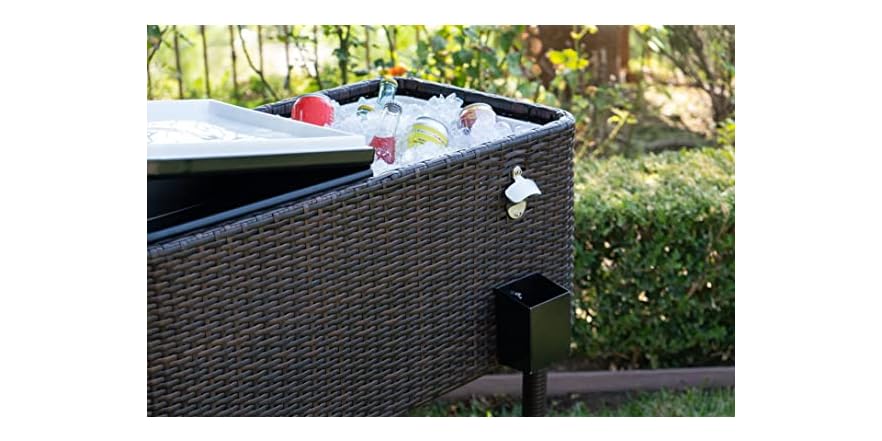 80-Qt Hand-Woven Wicker Patio Cooler