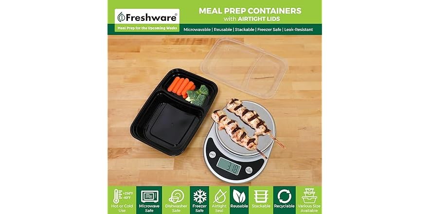 Freshware Meal Prep Containers [50 Pack]