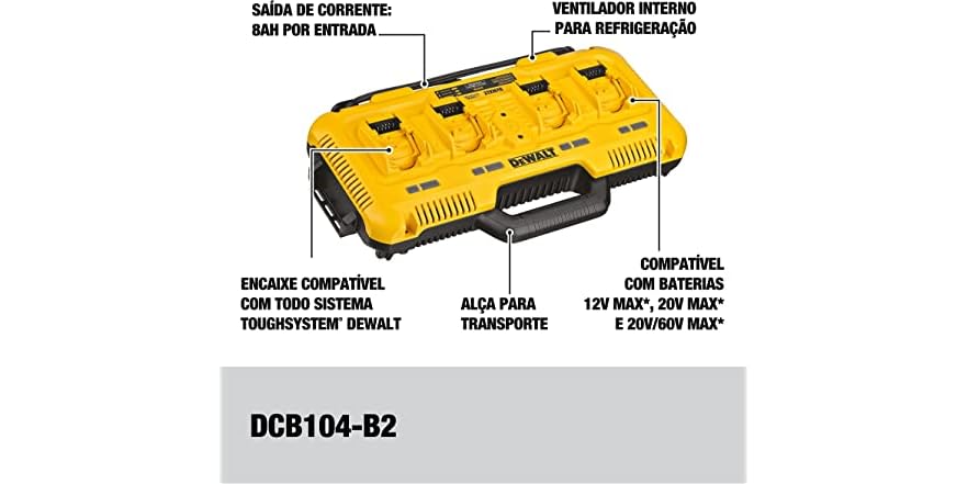 DEWALT DCB104 Multiport Simultaneous Fast Charger (Open Box)