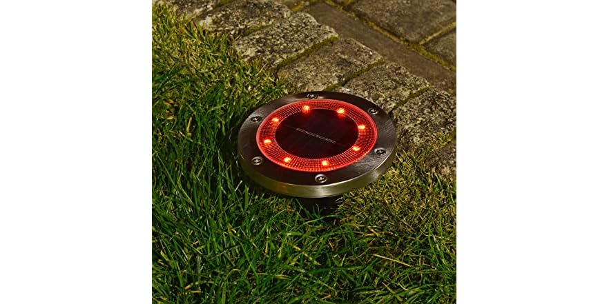 Bliss Outdoors Solar Disc LED Pathway Lights 8Pk