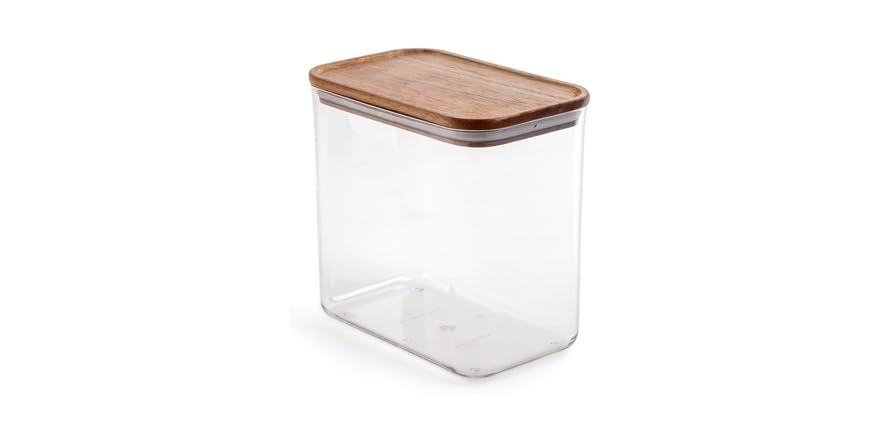 Plastic Food Canister with Acacia Lid