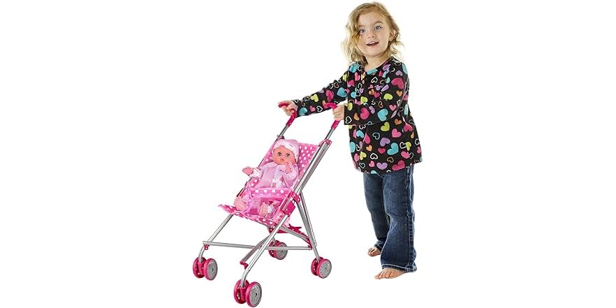 Click N' Play Precious Toys Baby Doll Stroller - Pink
