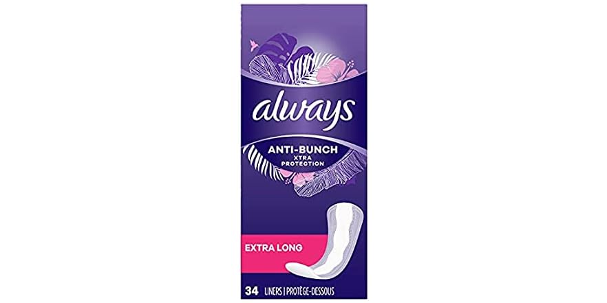 Always Xtra Protection Daily Liners, Extra Long, 34-Count