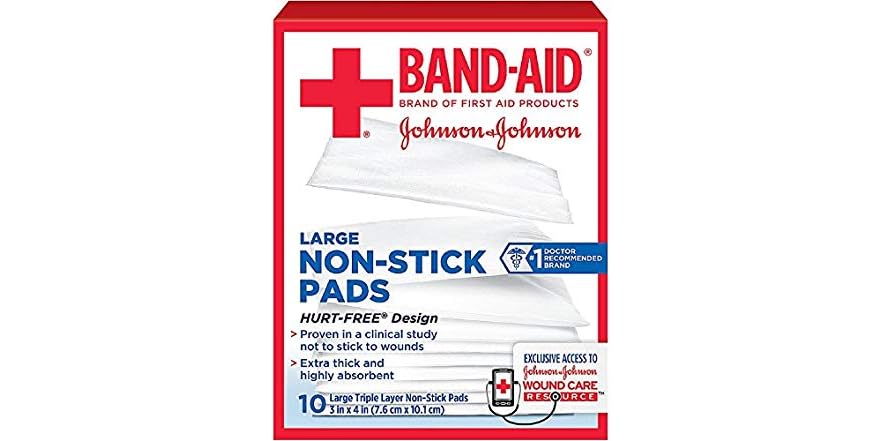 BandAid Non Stick Pad Size