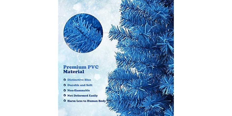 CHEFJOY 6FT Blue Pencil Christmas Tree