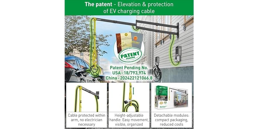 Barkan EV160WM 63" EV Charging Cable Wall Arm