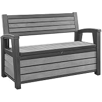 Keter Hudson Weather Resistant Patio Storage Bench Deck Box