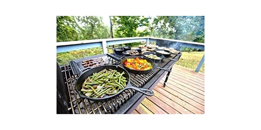 Lodge L9OG3 Cast Iron Round Griddle, Pre-Seasoned, 10.5-inch