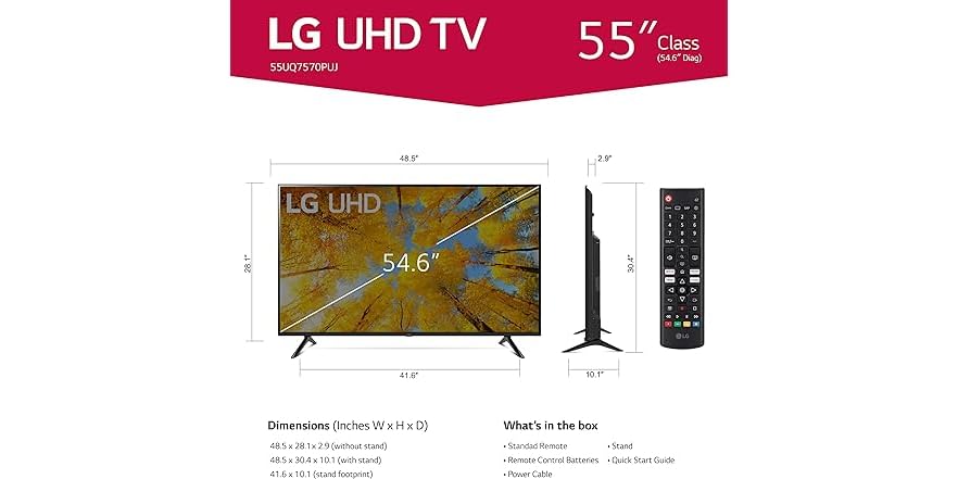LG 55-Inch Class UQ7570 Series 4K Smart