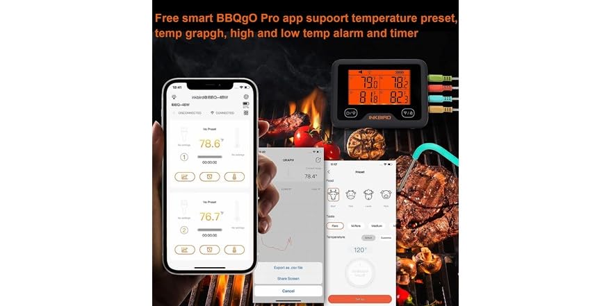 Inkbird IBBQ-4BW Smart BBQ Thermometer