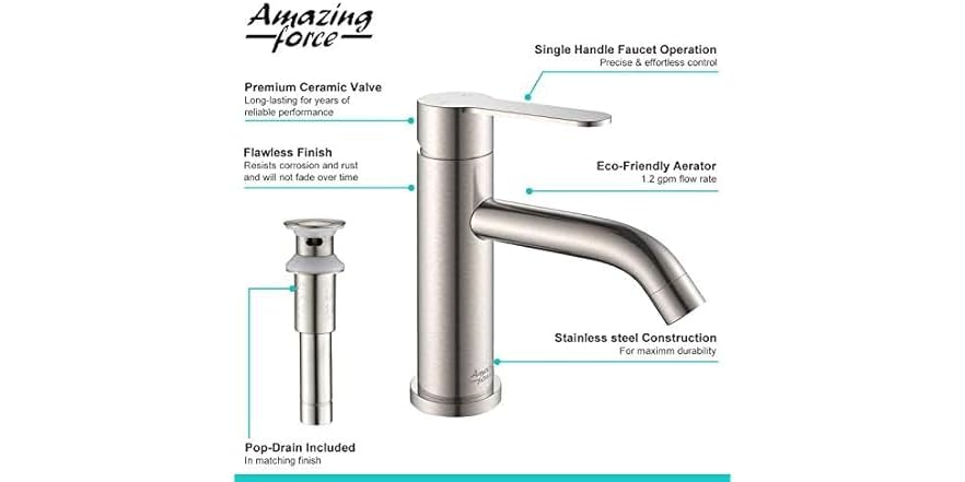 AMAZING FORCE Single Handle Bathroom Faucet