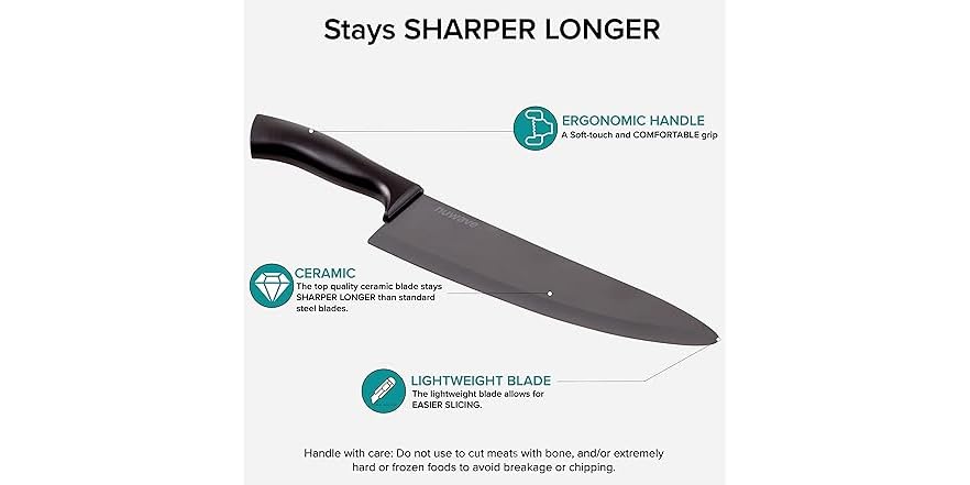 Nuwave 4-piece Black Ceramic Knife Set