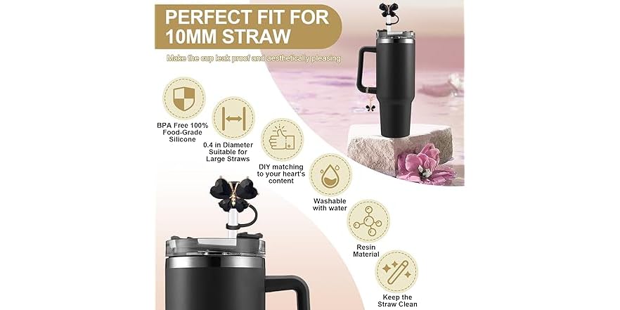 Bling Butterfly Silicone Straw Cover