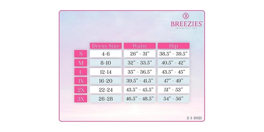 Breezies Smoothing Legging Women's Med