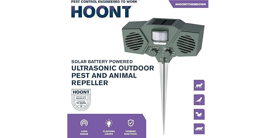 Hoont Solar Powered Motion Activated Ultrasonic