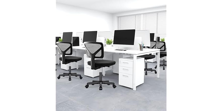 MCQ Mid Back Armless Ergonomic Mesh Lumb