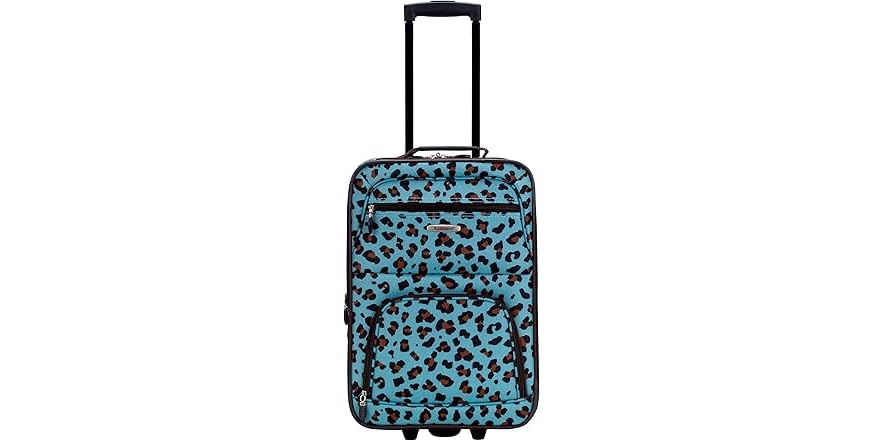 Rockland Jungle Softside Upright Blue Leopard, 4-Piece Set
