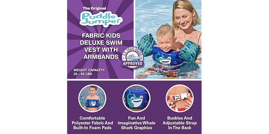 Bestway Puddle Jumper Child Deluxe Life Vest - Whale Shark