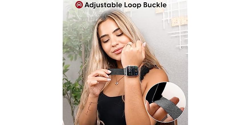 TALK WORKS Stainless Steel Mesh Loop Watch Band for Apple Watch