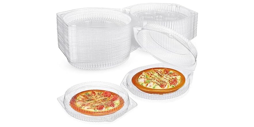 40PC 8.5" Hinged Pie Containers With Lid