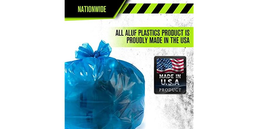 Aluf Plastics 33 Gallon Blue Trash Bags (100ct)