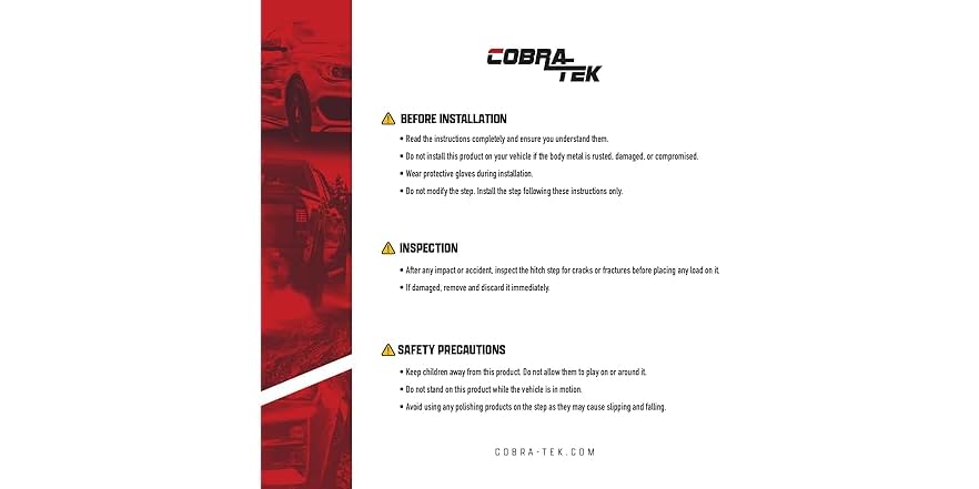 Cobra-Tek HS-007 36" Round Tube Double Hitch Step