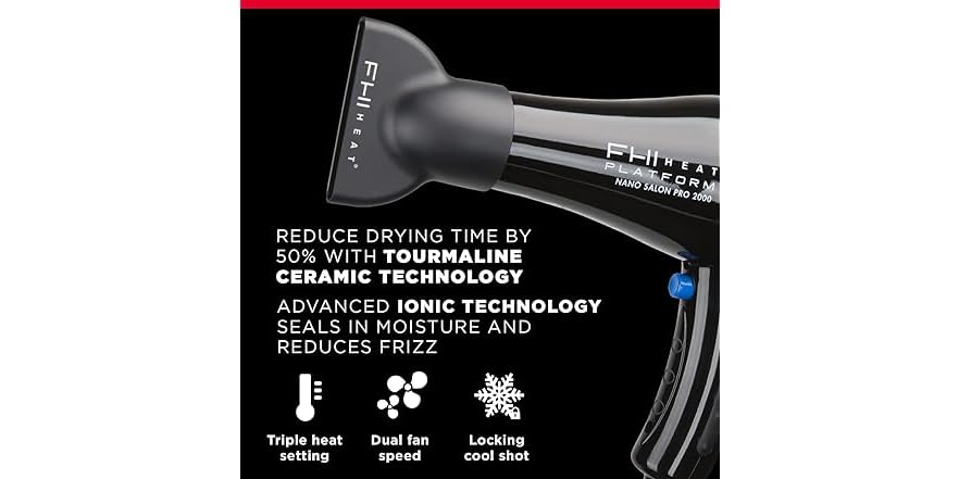 FHI HEAT Salon Pro 2000 Hair Dryer (w/3 Pc Set)