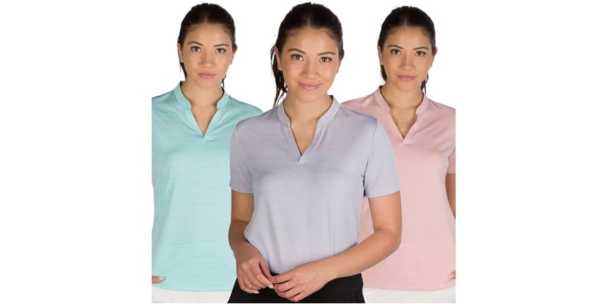 (3-Pack) Three Sixty Six Collarless Polo