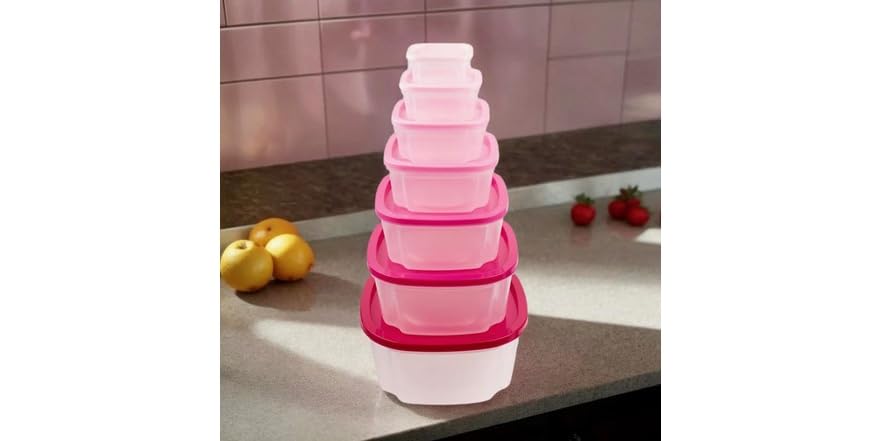 14pc Square Nested Plastic Container Set