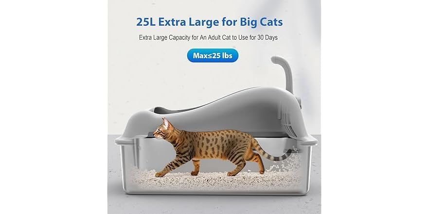 High Sided Stainless Cat Litter Pan