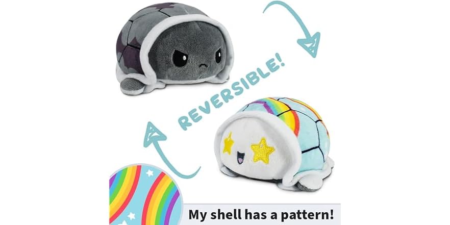 TeeTurtle Reversible Rainbow Turtle Plush