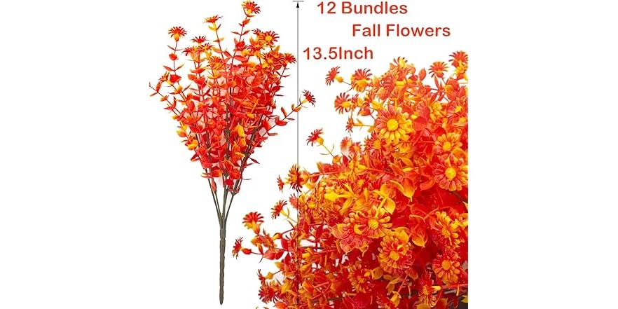 12 Bundles Artificial Fall Flowers