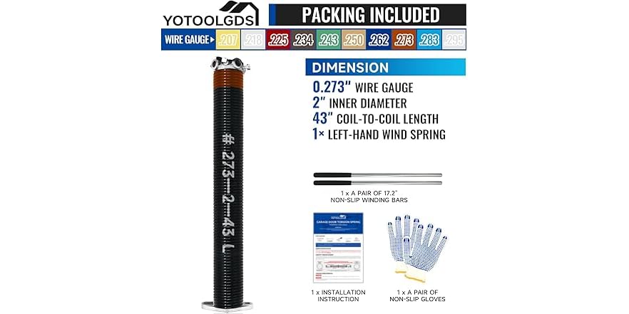 Left Hand Wind Garage Door Spring