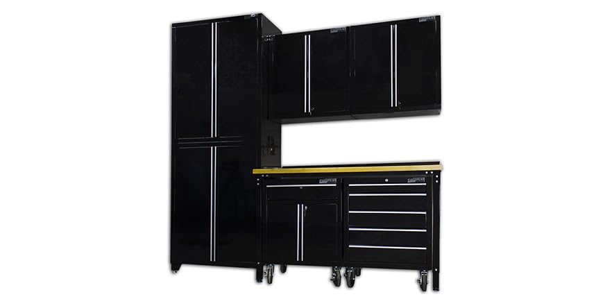 Proslat 6 Piece Steel Cabinet Set, Black
