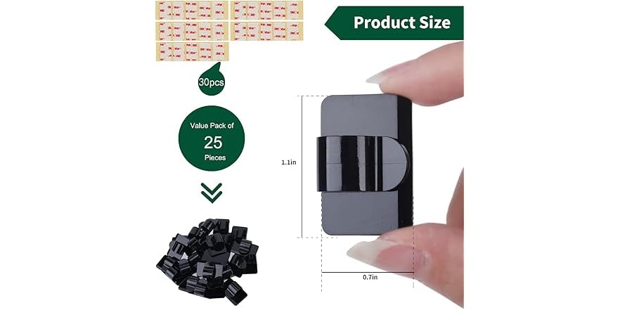 (25 Count) Brightown Black Light Clips