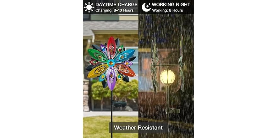 Putuo Decor Putuo Decor Solar Wind Spinners Outdoor