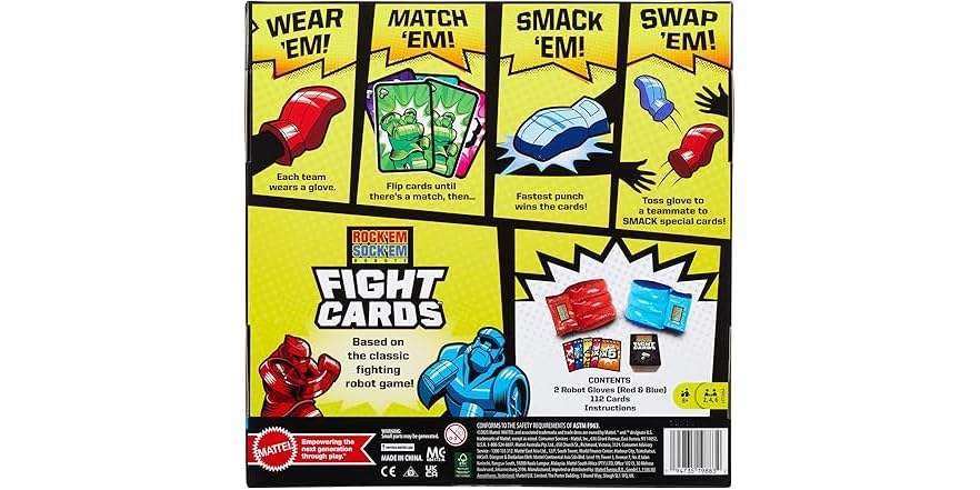 Rock ‘Em Sock ‘Em Robots Fight Cards Card Game