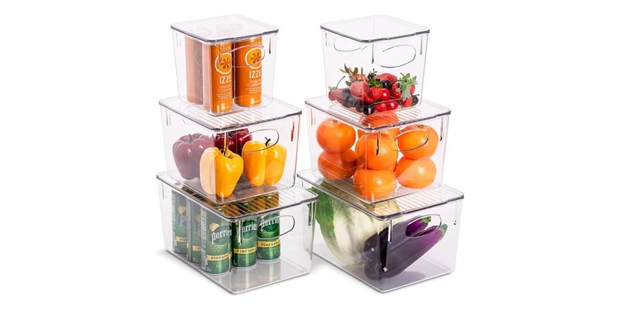 Sorbus 6-PK Premium Storage Bins w/Lids