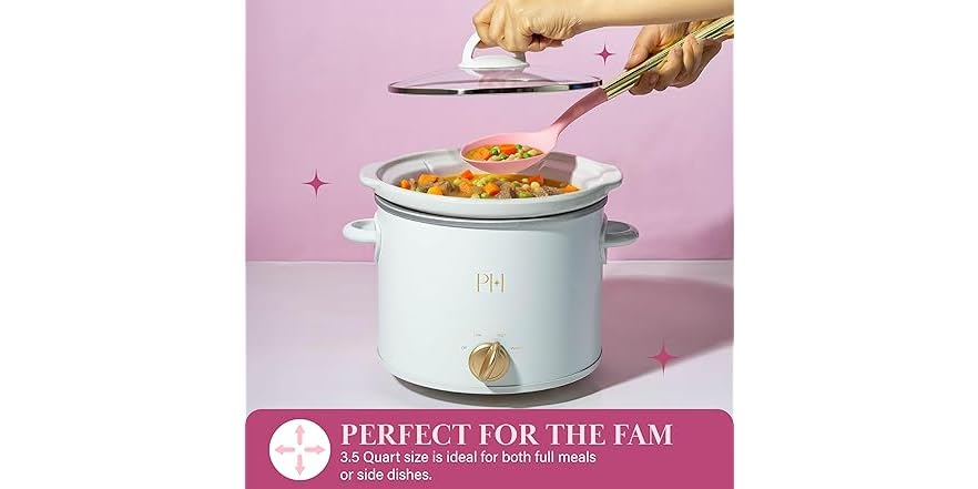 Paris Hilton 3.5-Quart Manual Slow Cooker White