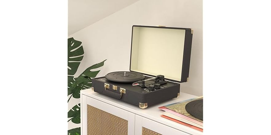 AmazonBasics Suitcase Turntable Record Player
