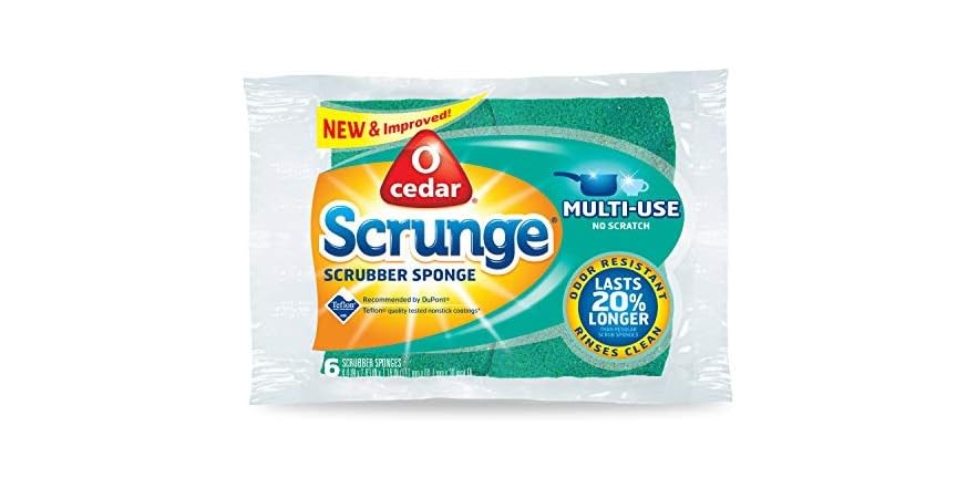 O-Cedar Multi-Use Scrunge Scrub Sponge, 6-Pack