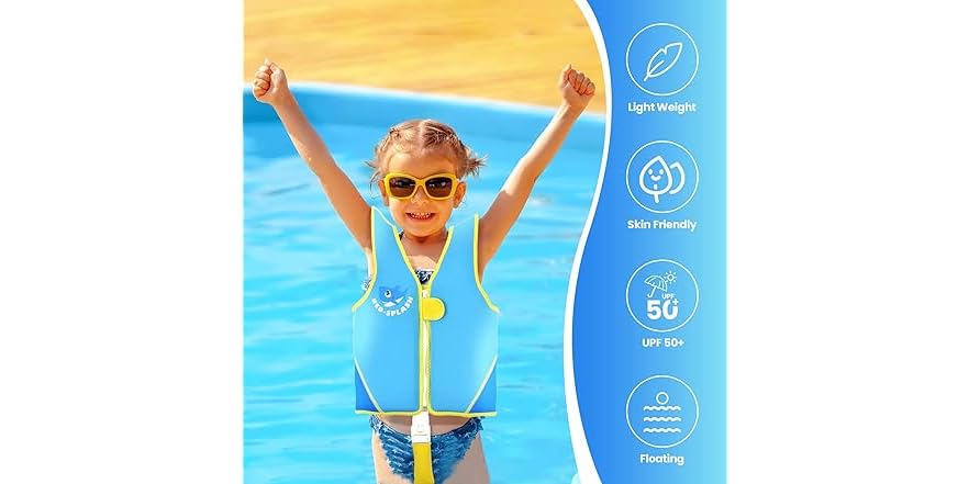 Kids Vest Neoprene Swimming Aid Safety Strap