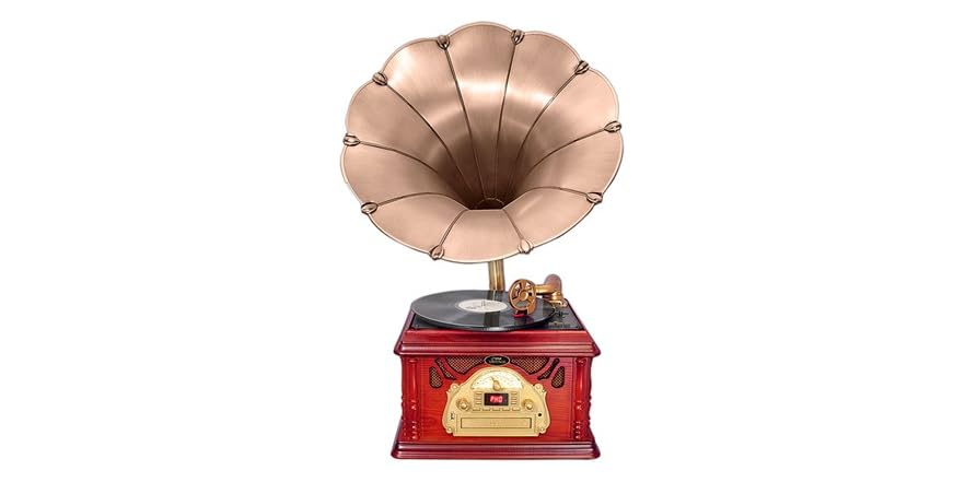 Classical Trumpet Horn Turntable/Phonograph