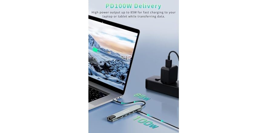 1 or 2 Pack 8-in-1 USB C Docking Station