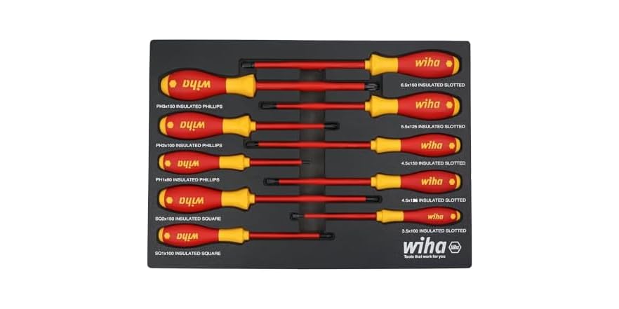 Wiha 10pc SoftFinish Grip Screwdriver Tray Set